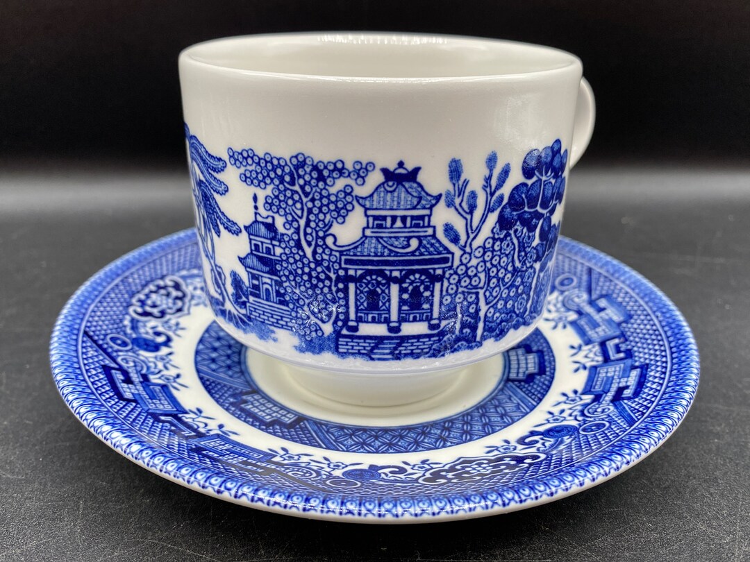 Churchill Blue Williow Cup and Saucer Made in England - Etsy