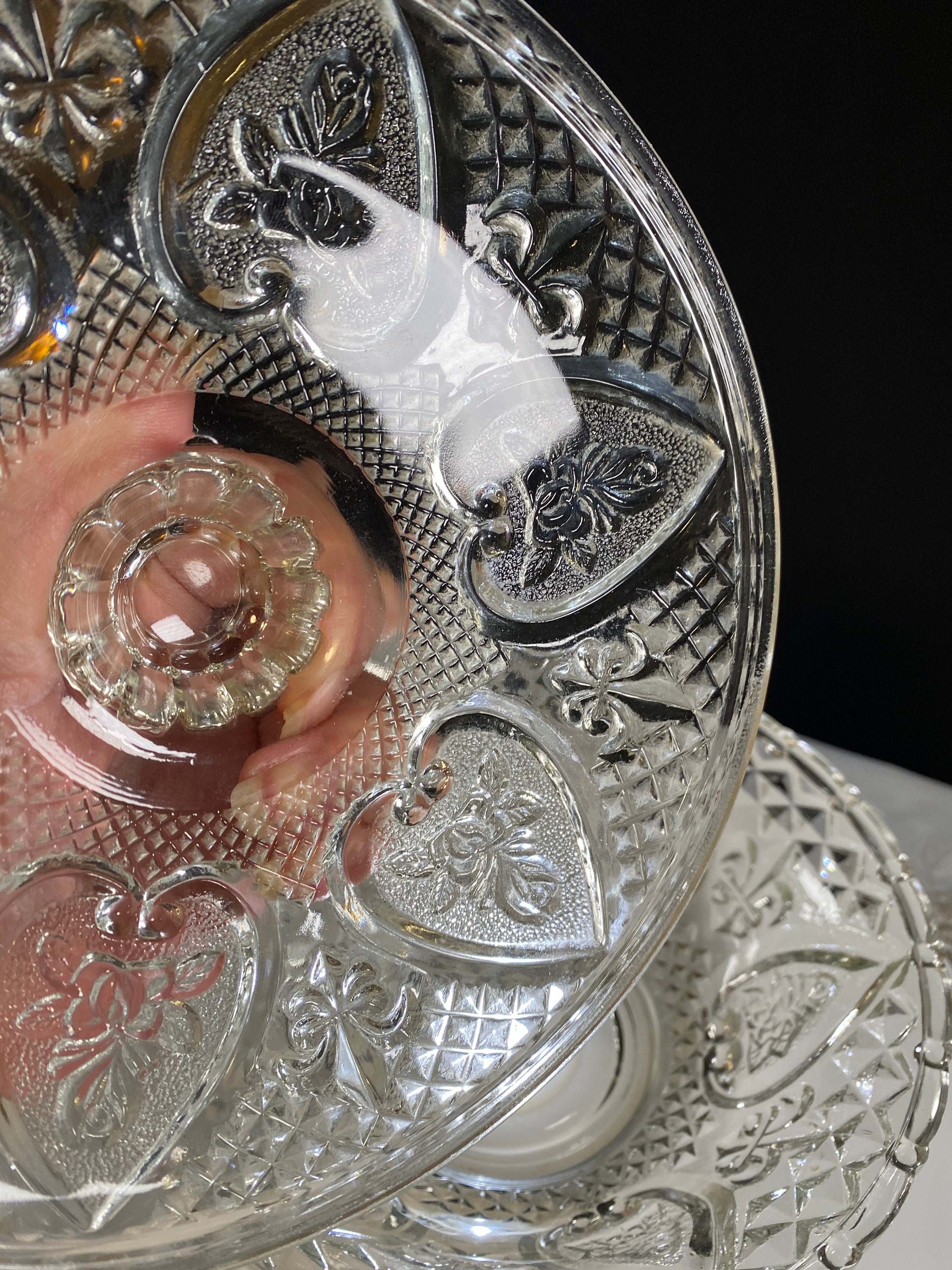 Vintage KIG Malaysia Pressed Glass Candy Dish With Lid - Etsy