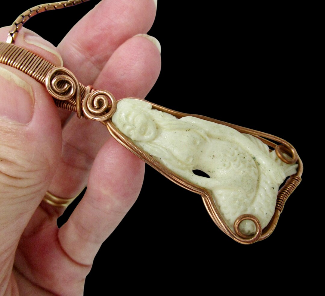 3.15 Mermaid Copper Wire Wrapped Pendant, Handmade Jewelry, OOAK ...