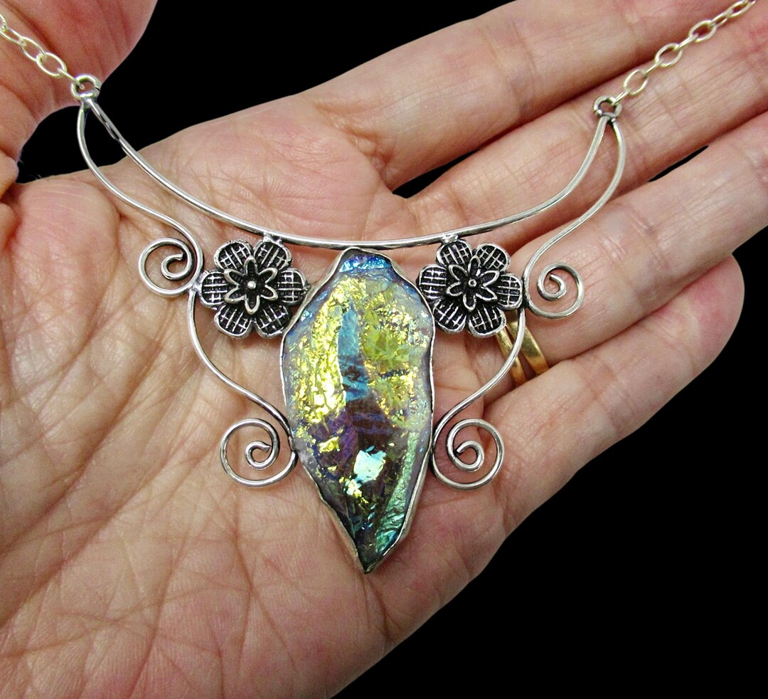 Purple Titanium Agate Silver Pendant Necklace for Better Spiritual ...