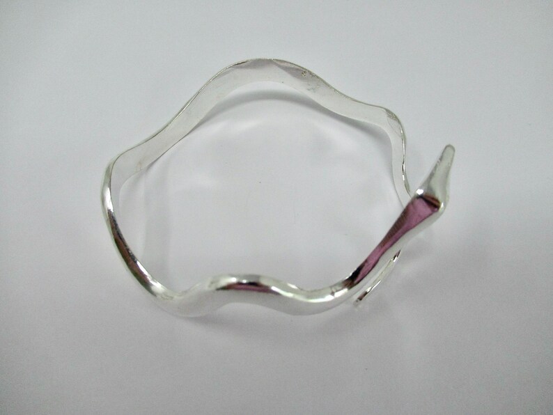 Sterling Silver Plated Snake Bangle Bracelet: Kundalini Energy Jewelry ...