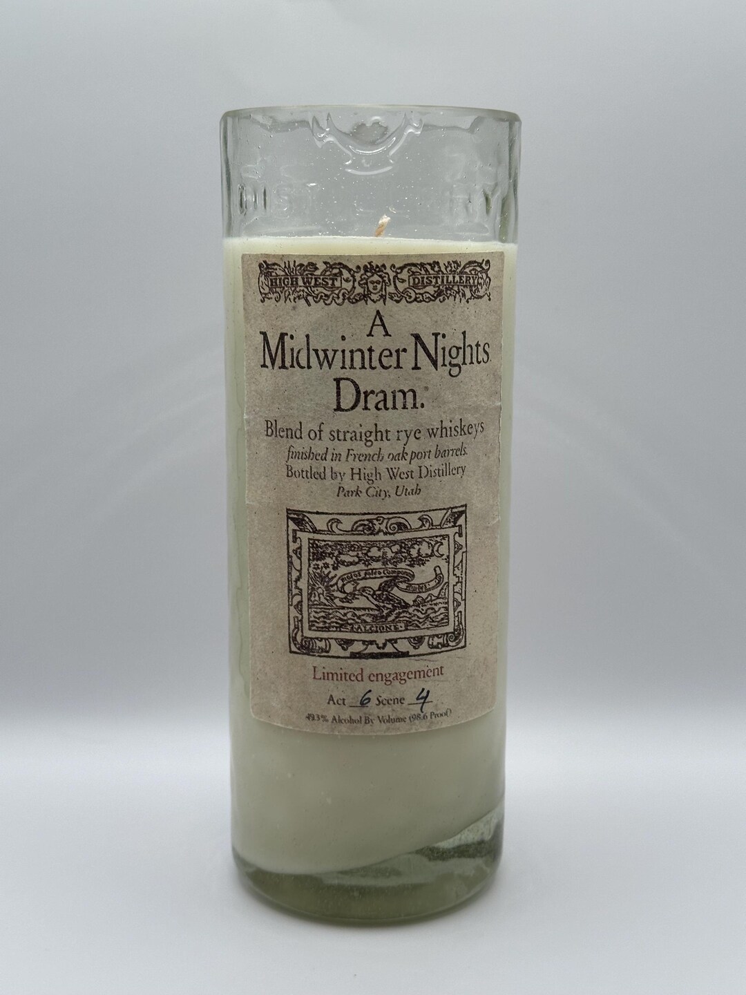 A Midwinter Nights Dram Upcycled Bourbon Bottle Candle - Etsy