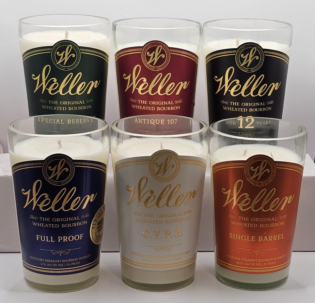 Weller Flight Upcycled Bourbon Bottle Candles (6 Candle Set) - Etsy