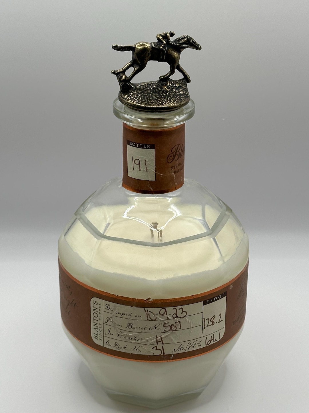 Blanton's With Horse Topper Upcycled Bourbon Bottle Candle (VERY ...