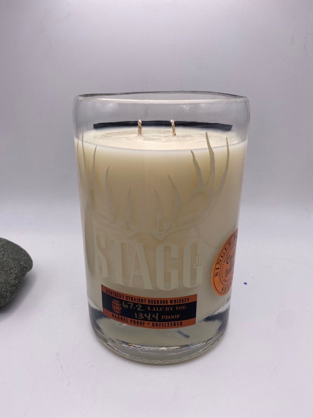 Upcycled Bourbon Bottle Candle stagg Jr. - Etsy