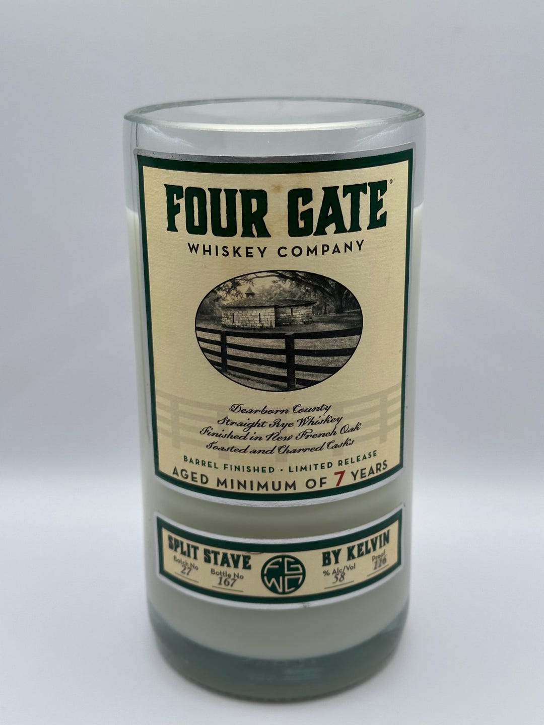 Four Gate Upcycled Bourbon Bottle Candle - Etsy