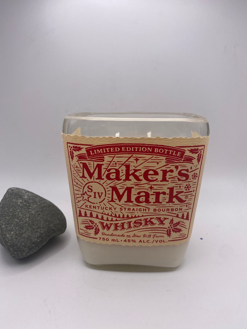 Makers Mark Upcycled Bourbon Bottle Candle - Etsy