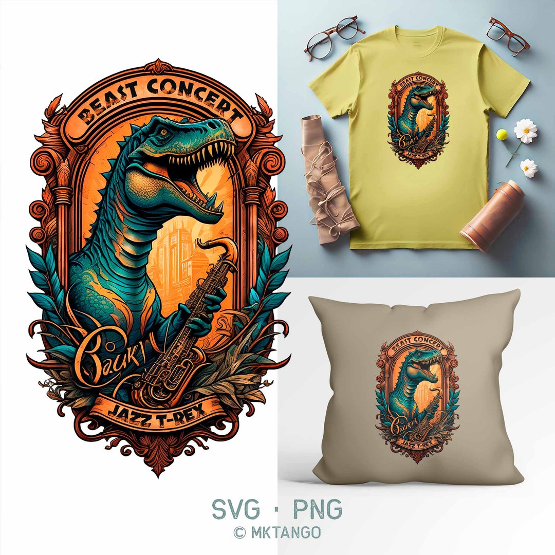 T-rex Vintage Tshirt Design, Dinosaur Svg for Shirt, T-rex Vector File ...