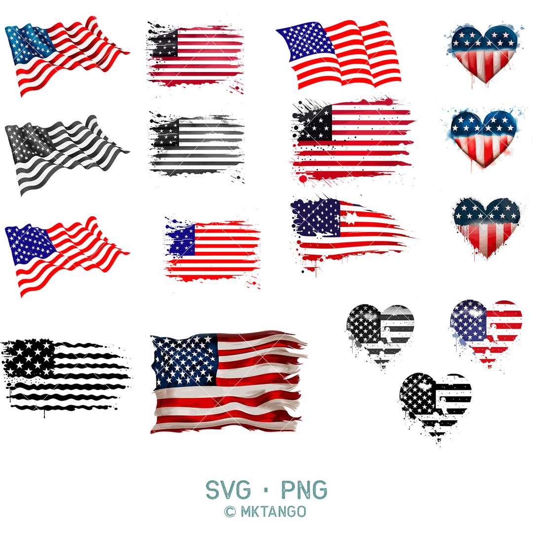 Worn American Flag SVG, Distressed USA Flag, Patriotic Grunge Flag SVG ...