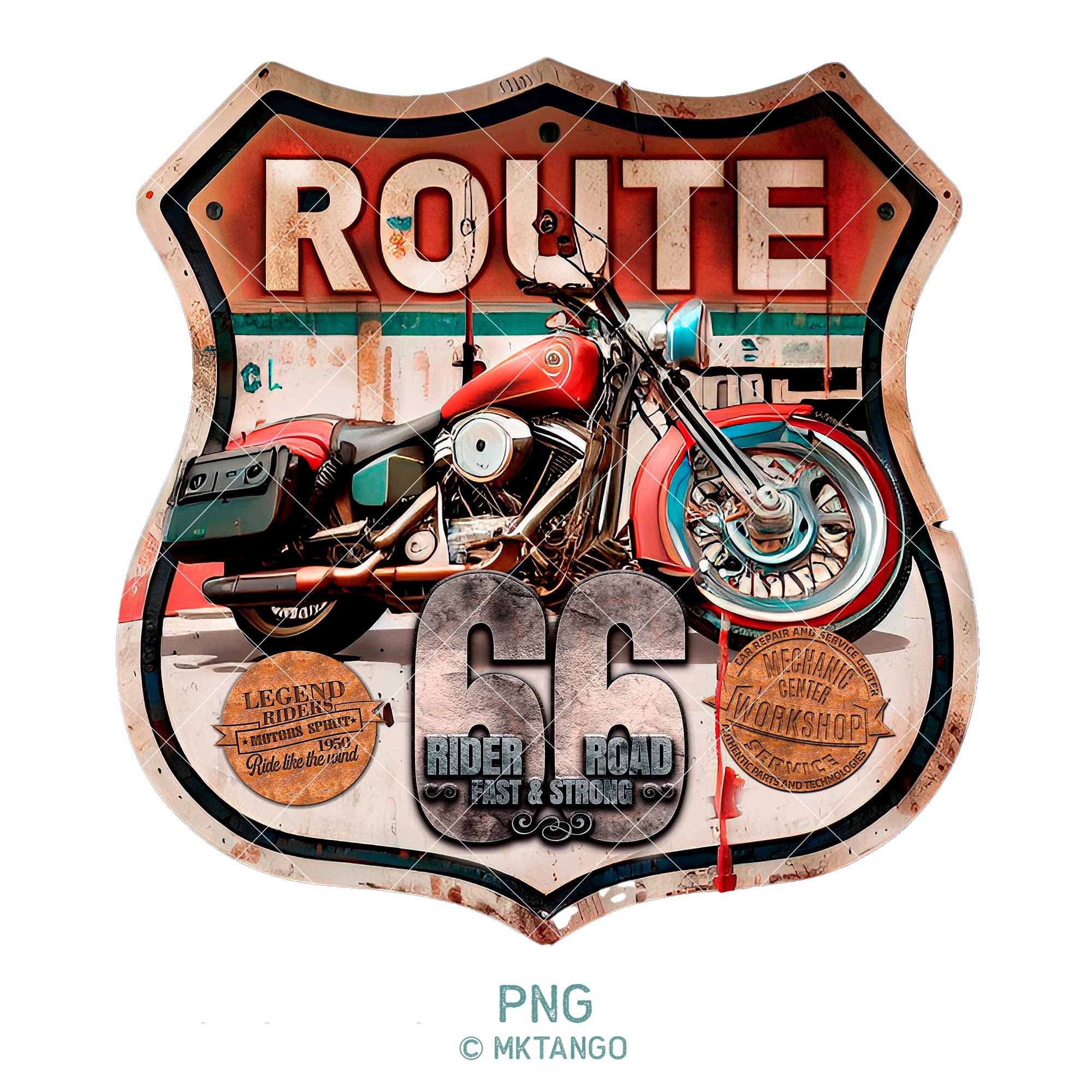 Route 66 PNG, Route 66 Tshirt, Rusty Metal Sign, Motorcycle SVG, Route ...