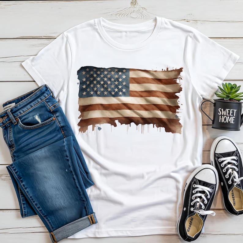 Worn American Flag SVG | Distressed US Flag Png | Patriotic Vector ...