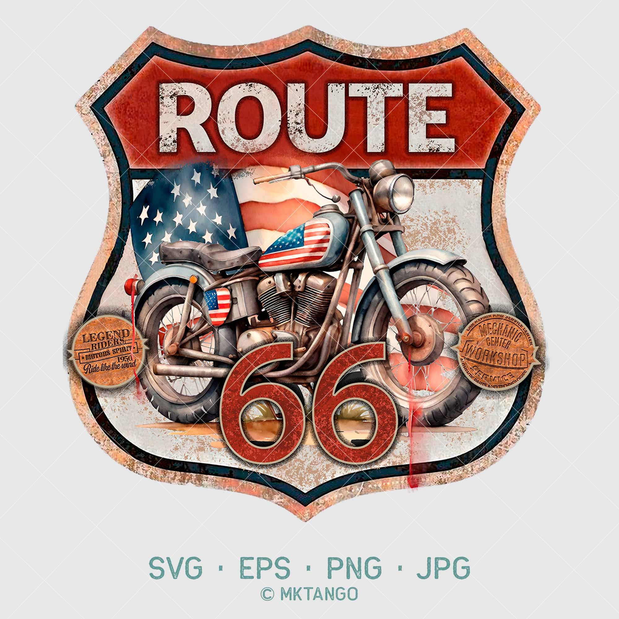 Route 66 Svg, American Route 66, Route 66 Tshirt, Rusty Metal Sign ...