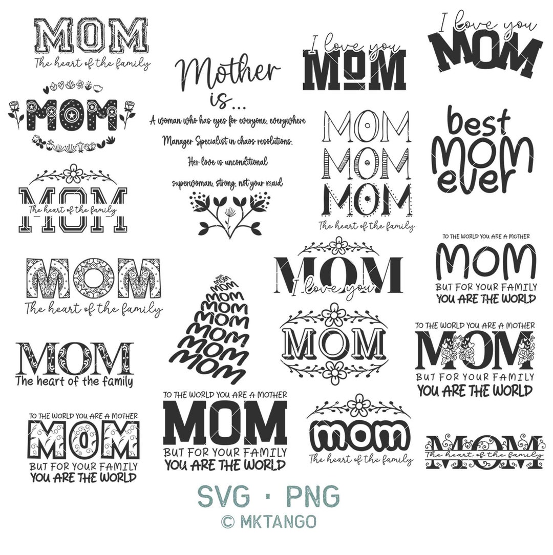 Mom SVG Mothers Day Svg Mom Svg Cut File Sublimation Design Mother's ...