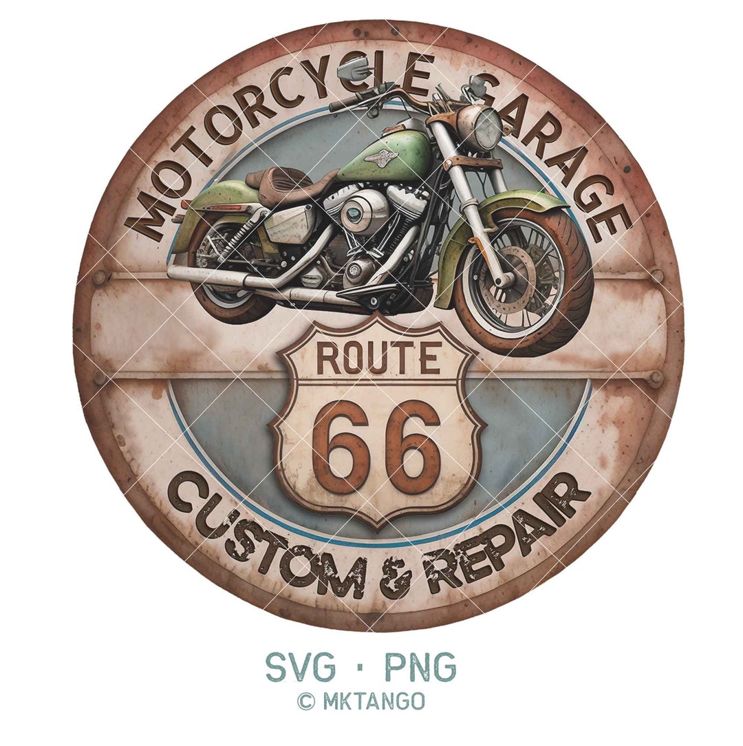 Motorcycle SVG, Route 66 Svg, Route 66 Tshirt, Route 66 SVG, Garage ...