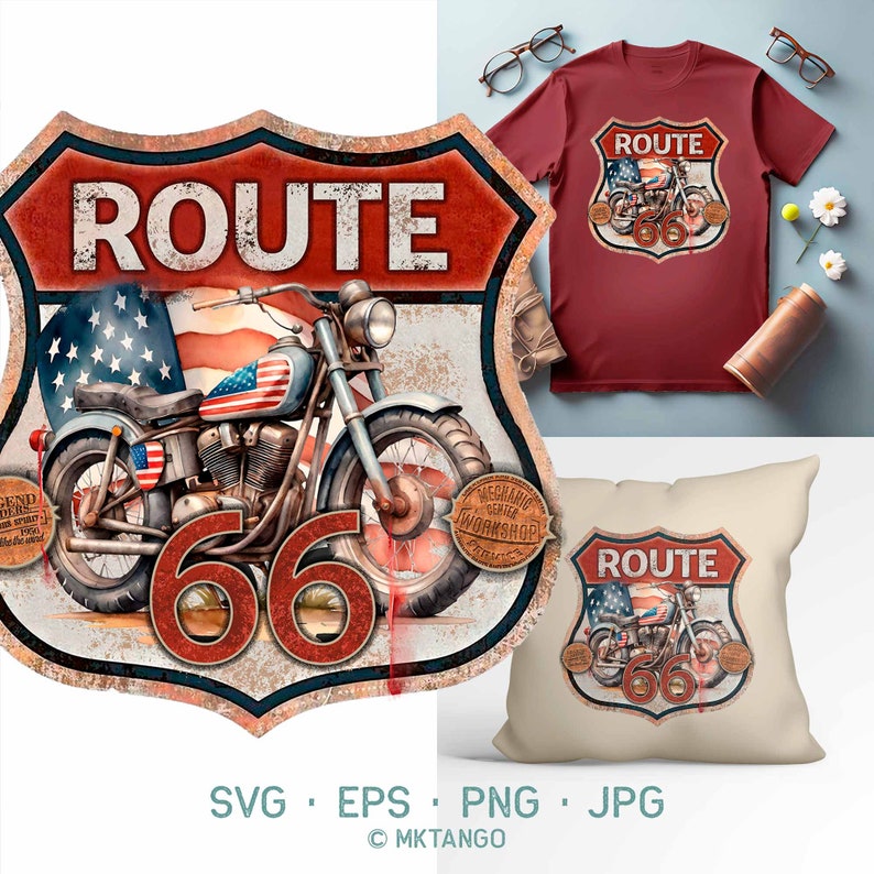 Route 66 Svg, American Route 66, Route 66 Tshirt, Rusty Metal Sign ...
