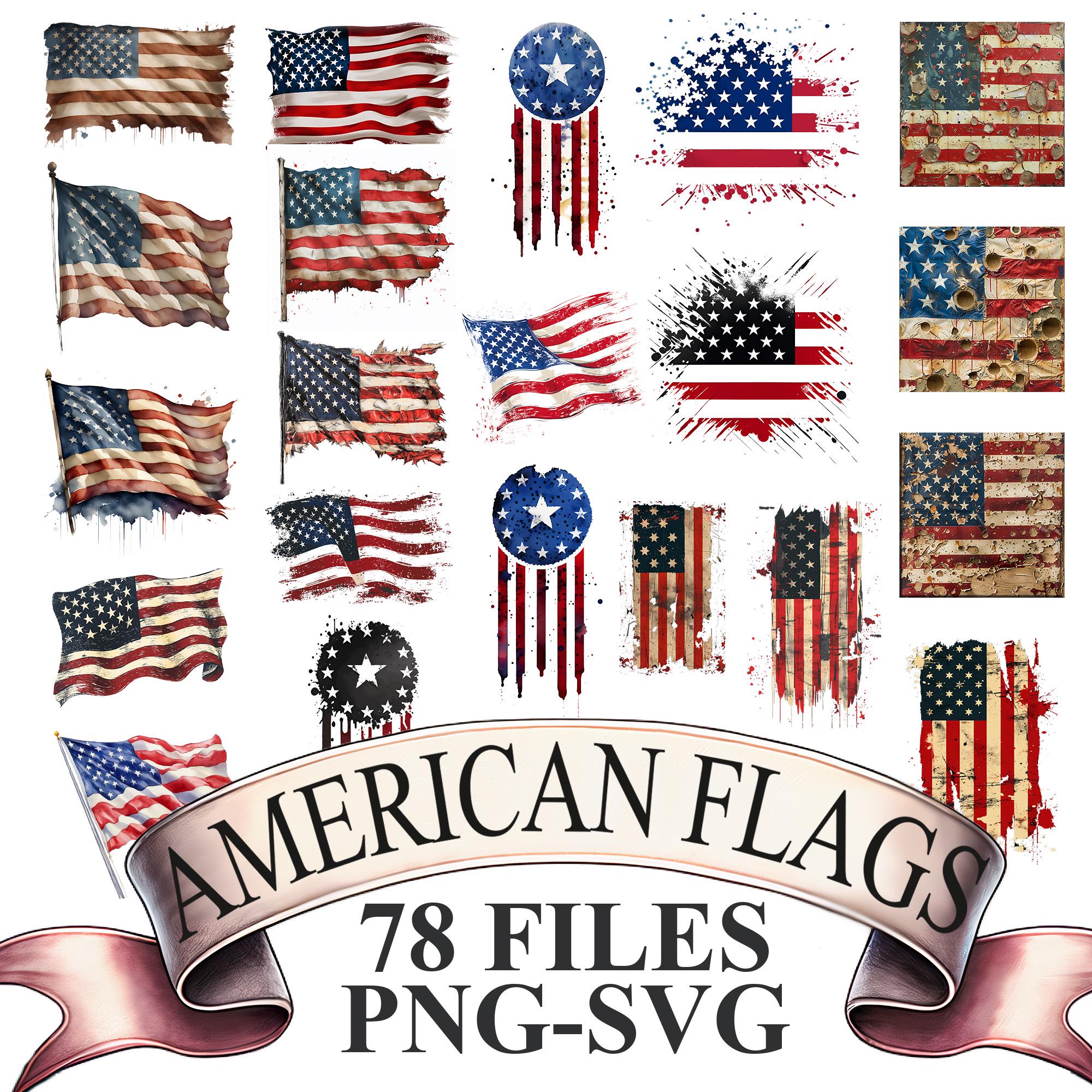Worn American Flag SVG | Distressed US Flag Png | Patriotic Vector ...