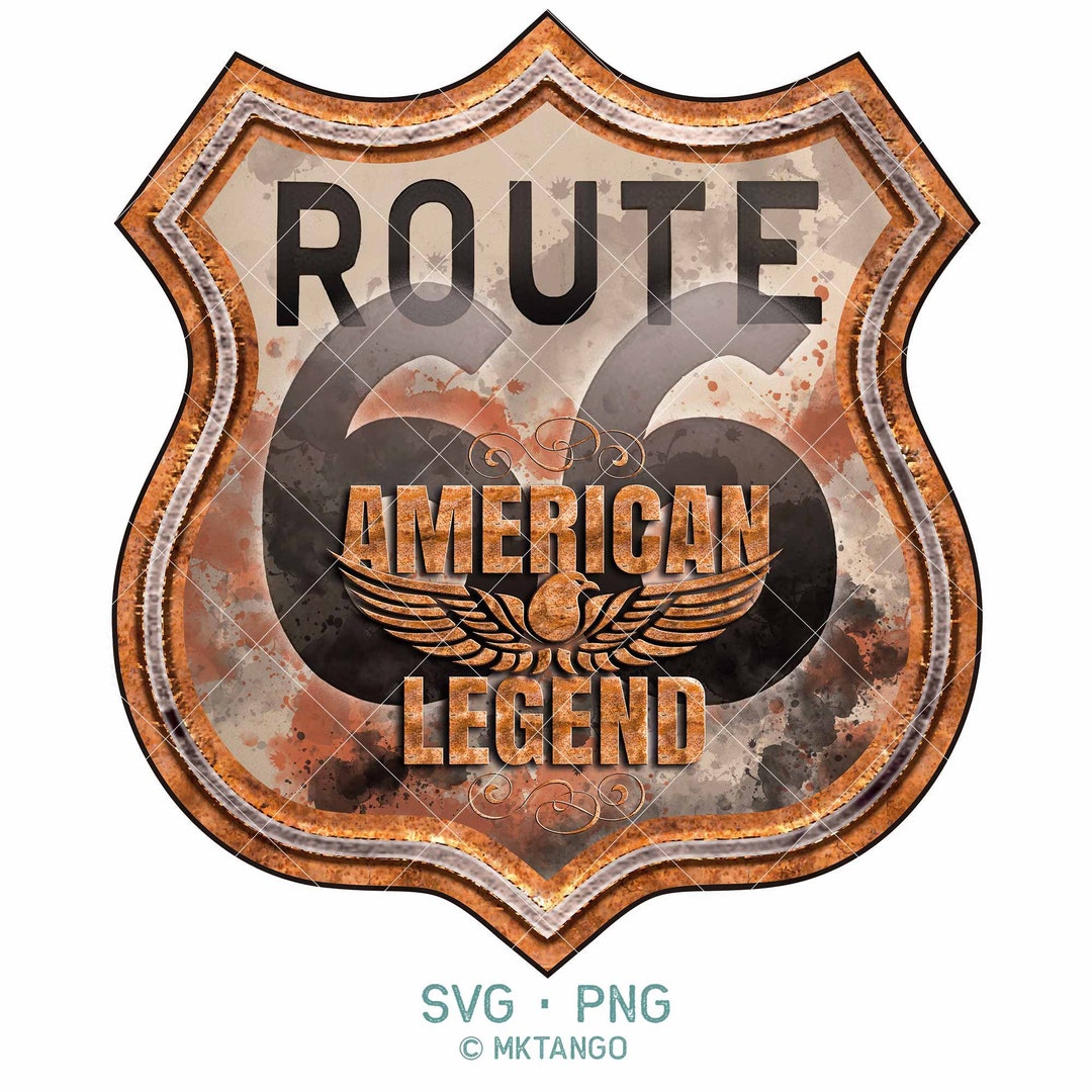 Route 66 PNG, Route 66 Tshirt, Rusty Metal Svg, Motorcycle SVG, Route ...