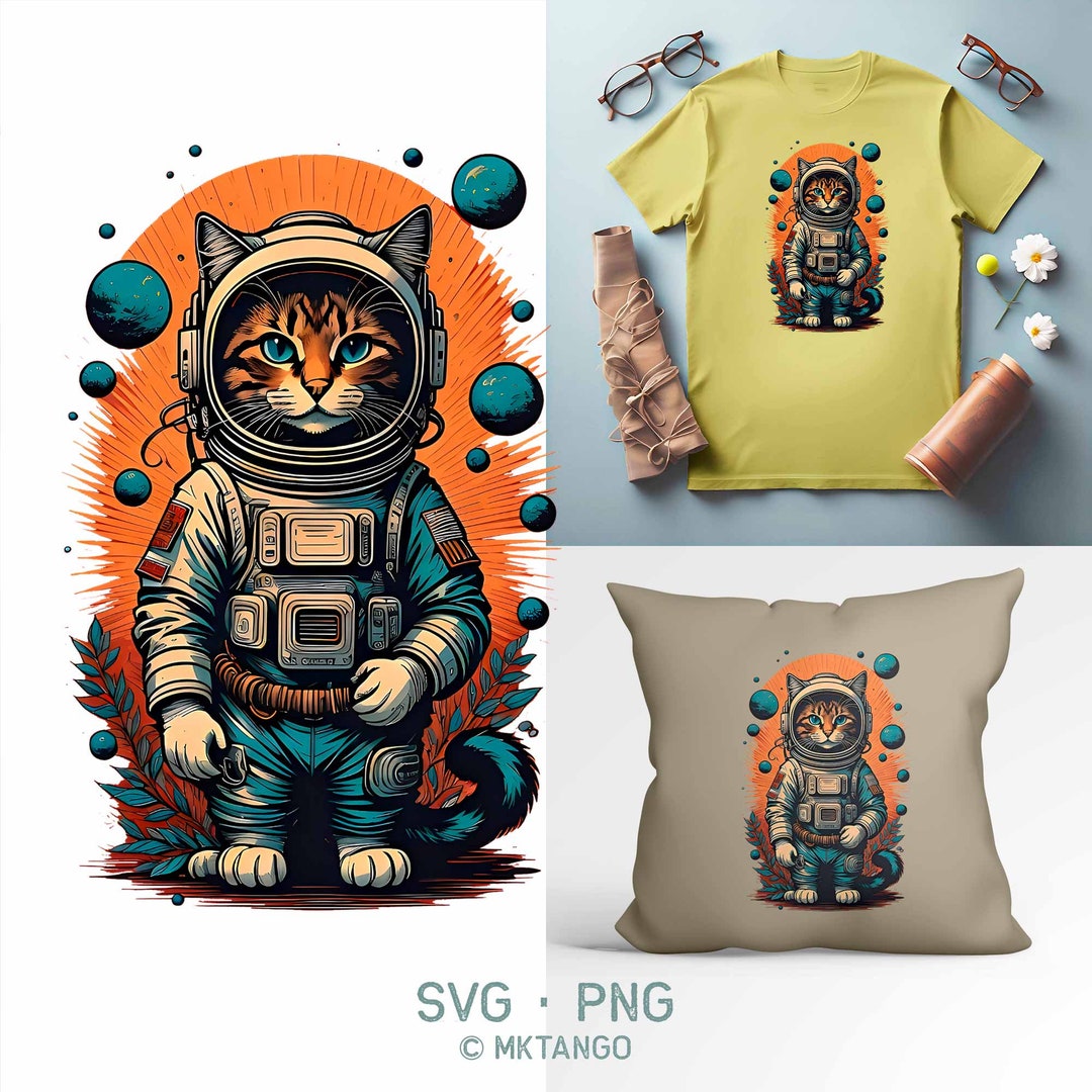 Cute Cat Space Astronaut SVG | Kids Decal T-shirt Sticker | Cricut ...