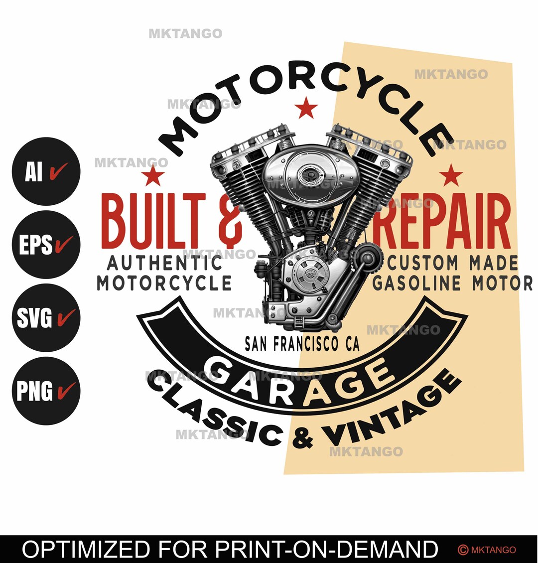Motorcycle Garage, Vectorial and PNG, Includes License P.O.D ...