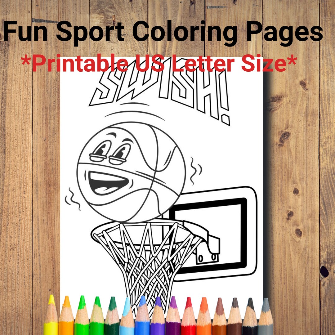 Fun Sports Themed Coloring Pages - Etsy UK