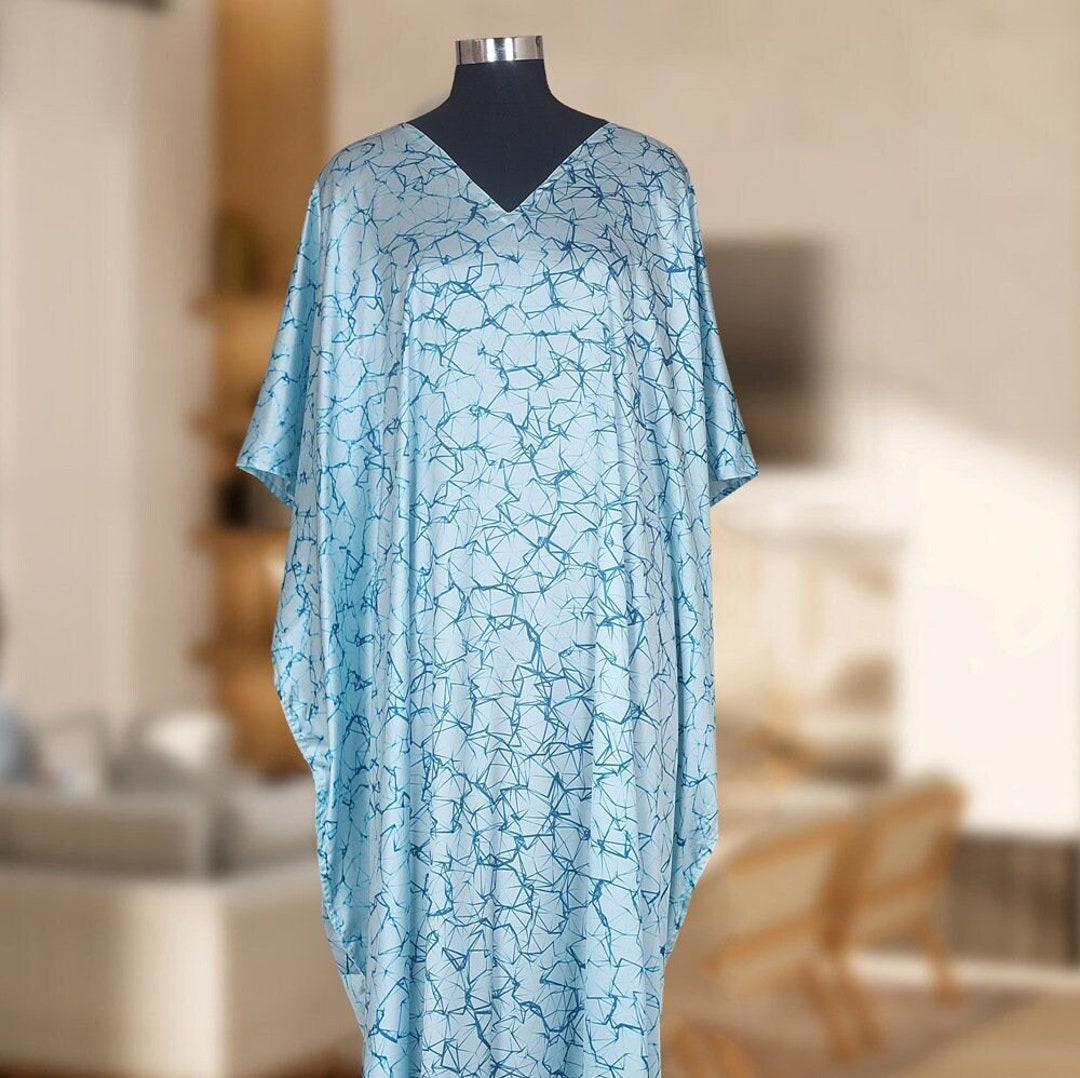 Geometric Print Silk Kaftan Maxi Dress Womens Kaftan Beautiful Caftan Dress Designer Kaftans ...