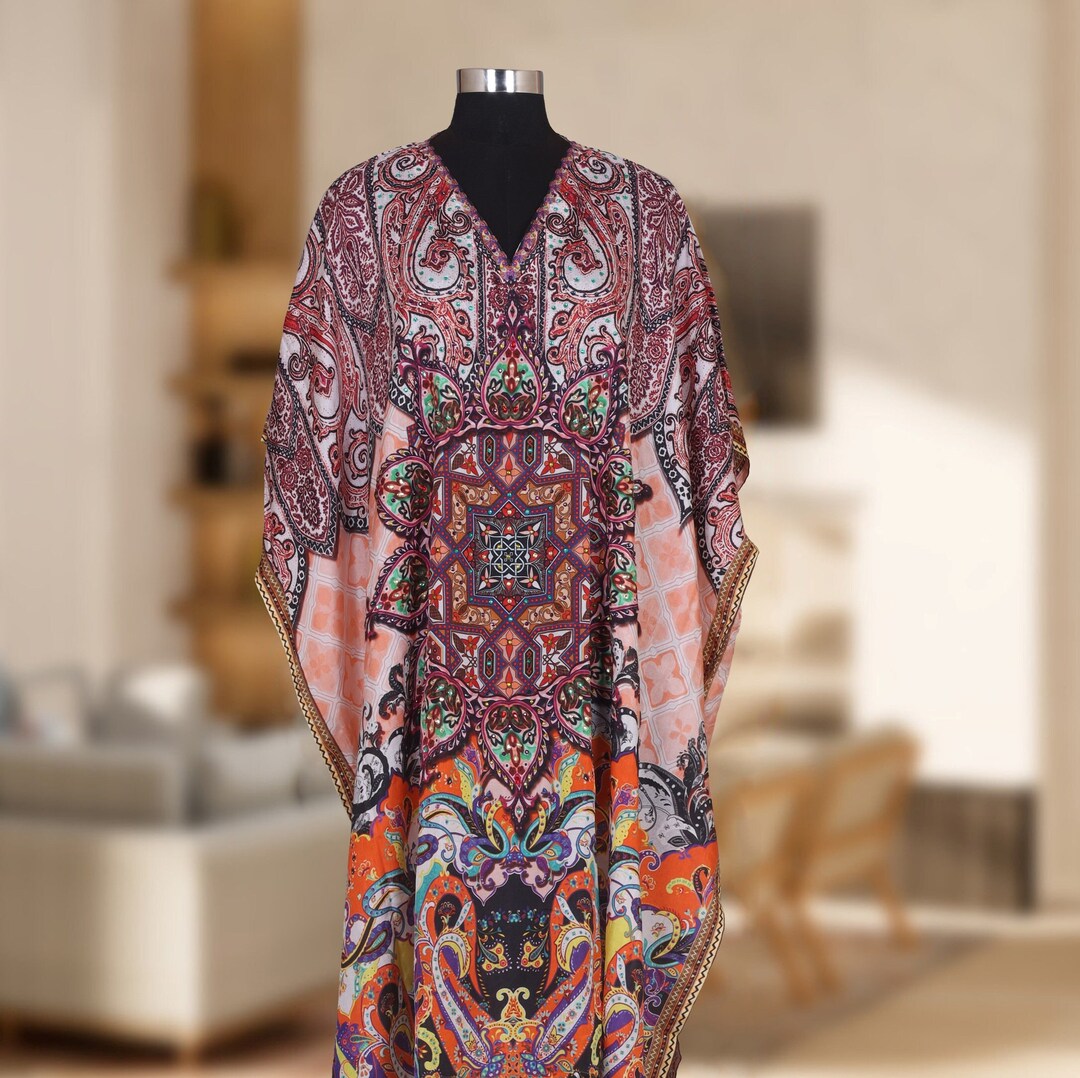Silk Kaftans Beautiful Baroque Print Silk Caftan Silk Kaftan for Women ...