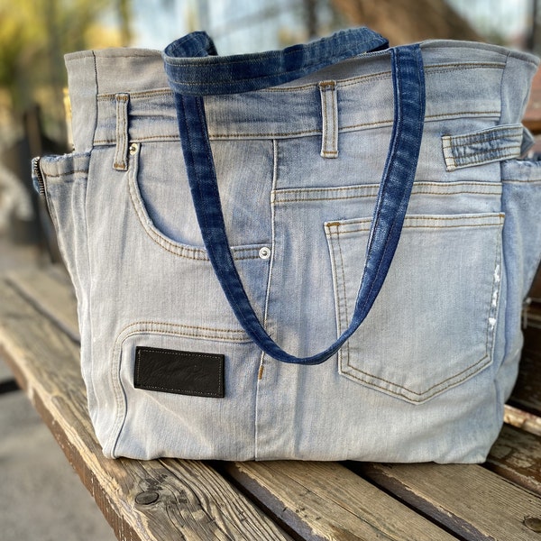 Denim Tote - Etsy