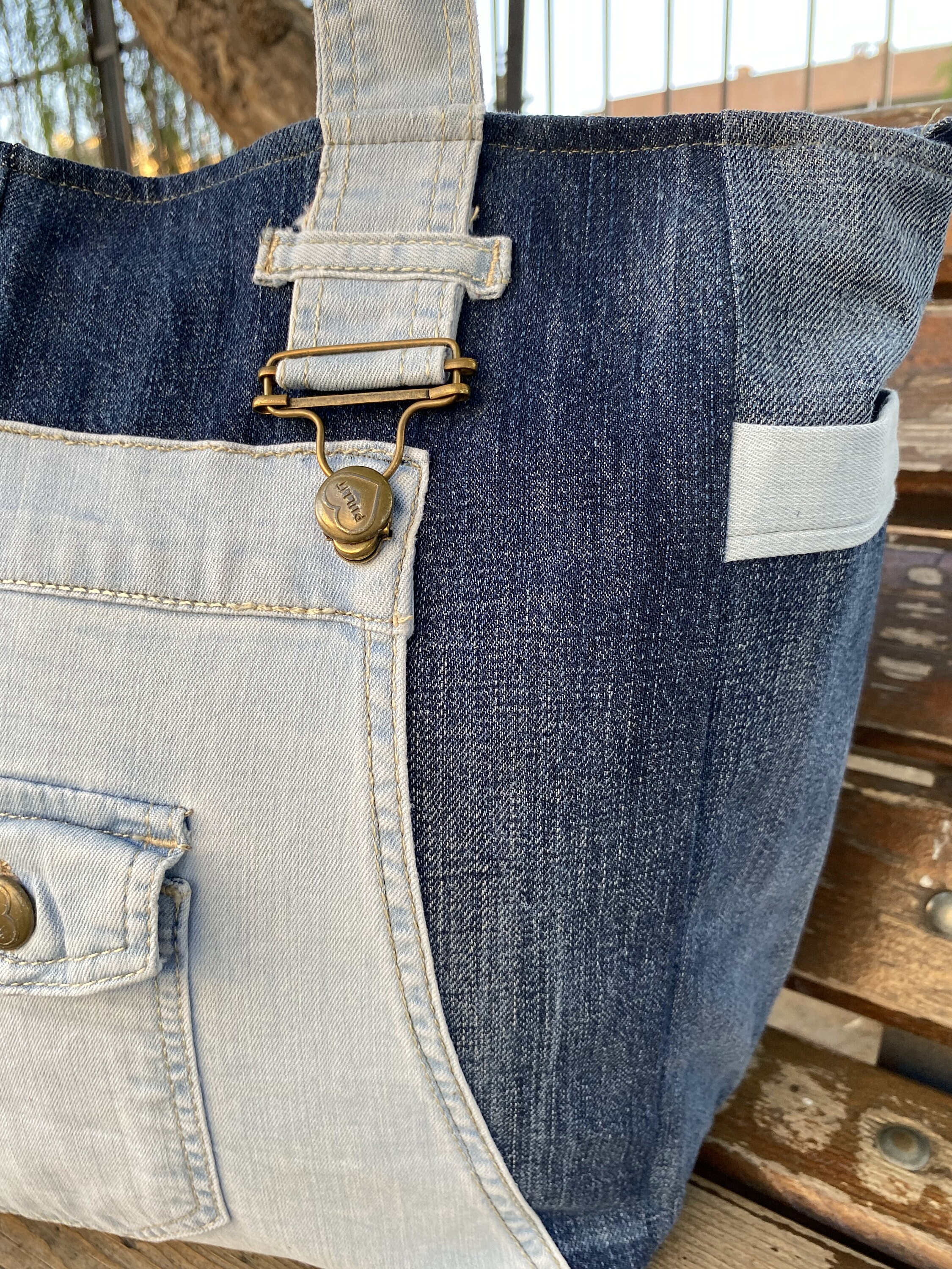 Upcycled Denim Tote Bag Handmade Blue Jean Purse - Etsy