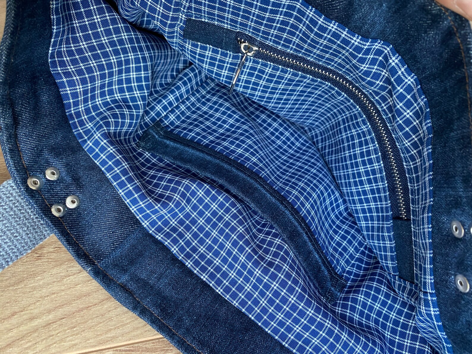 Cute Denim Tote Bag With Zipper Upcycled, Recycled, Unique Jean Purse ...