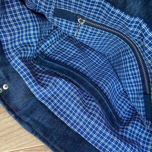 Cute Denim Tote Bag With Zipper Upcycled, Recycled, Unique Jean Purse ...