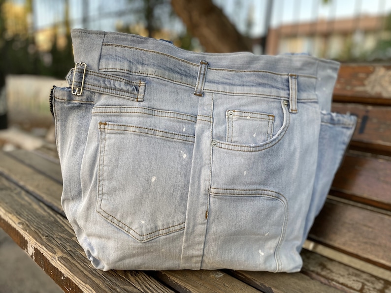 Extra Large Denim Tote Bag Upcycled Design, Spacious, and Fast Shipping ...