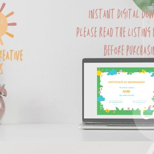 Editable, Printable, Certificates, Certificate of Awesomeness, Instant ...