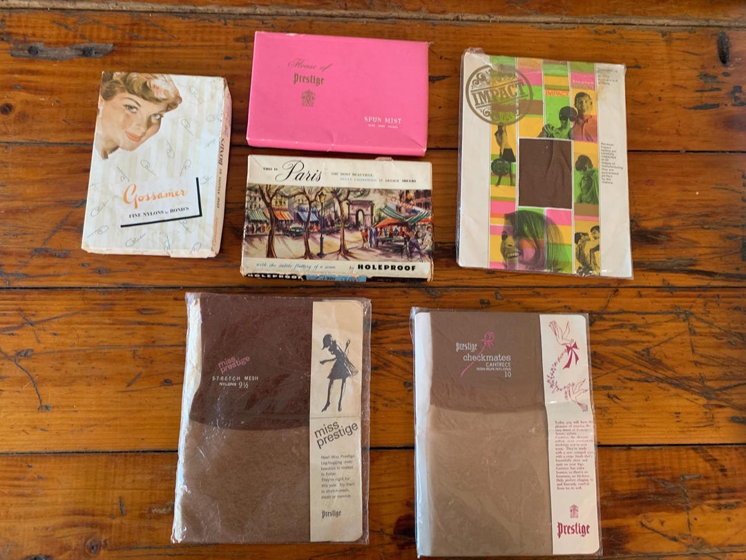 Lot of 6 Pairs of Vintage Stockings in Their Original Boxes & Packaging ...