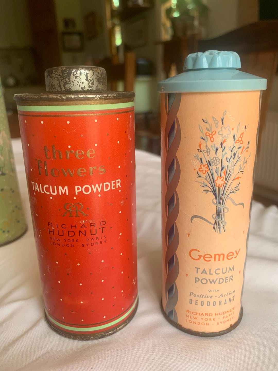 3 Vintage Talcum Powder Containers - 2 by Richard Hudnut Plus 1 ...