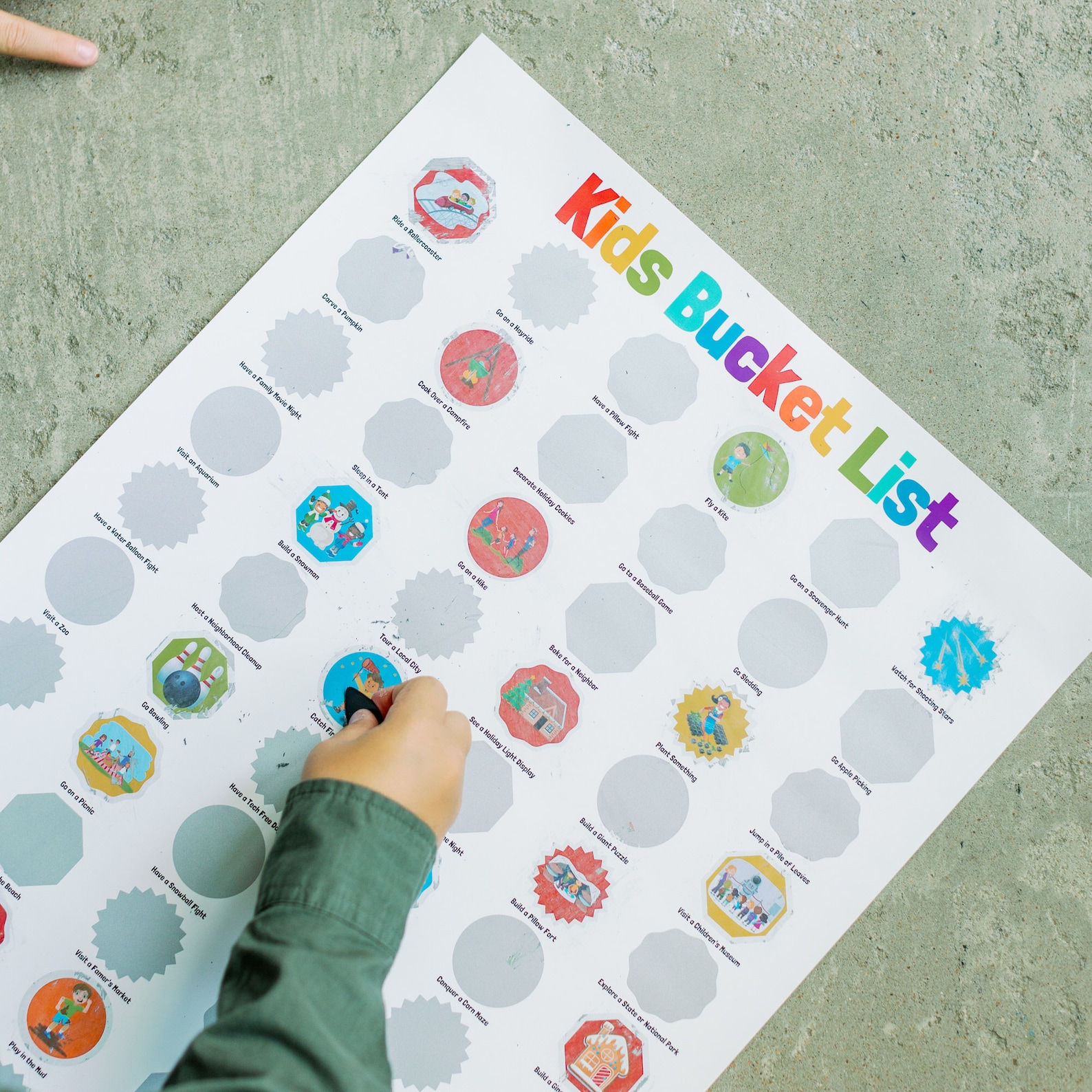 Kids Bucket List Scratch off Poster With Keepsake Tube and Scratch Tool ...
