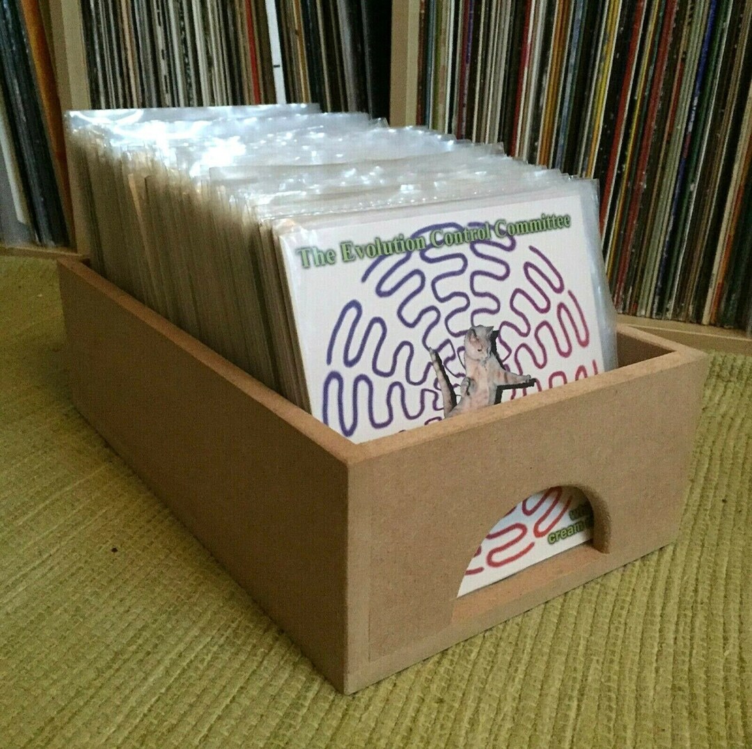 7" Record Box - Holds 125 - Fully Built Wooden Storage Crate for (seven ...