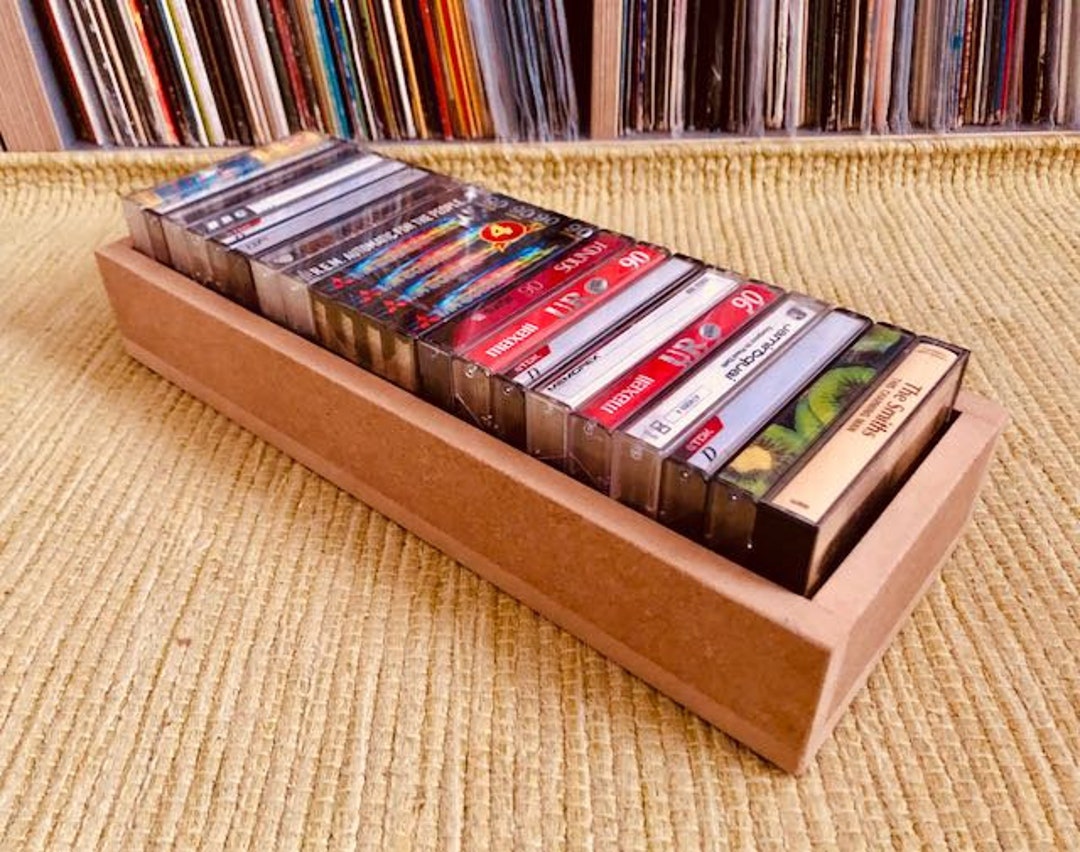 Cassette Tape Storage Box/tray/unit Hand Made Wooden Storage Holds 21 ...
