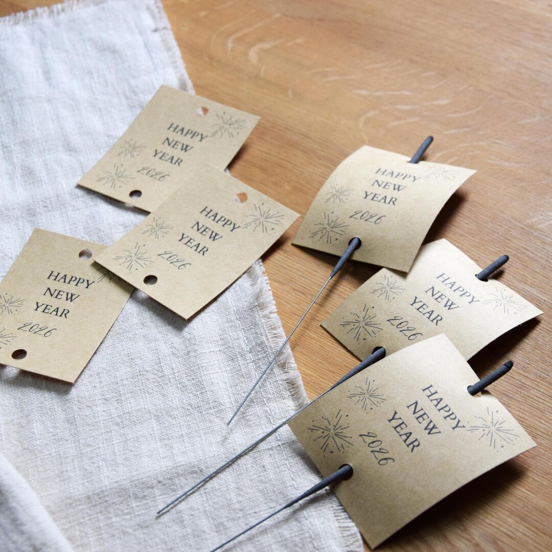 Sparkler Pin for New Year's Eve With New Year's Greeting Made of Brown ...