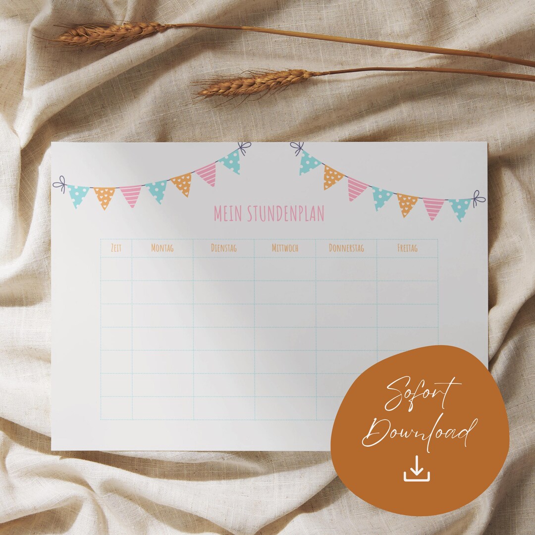 Printable Timetable | Timetable for First-graders as a Digital Download ...