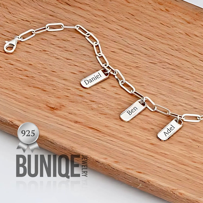 Silver Mom Bracelet - Etsy