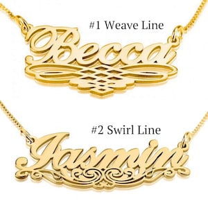 Unique Name Necklace With Decorate Underline 925 Sterling Silver, 24K ...