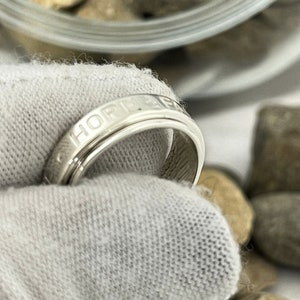 Fidget Ring Spinner Sterling Silver 925 - Custom Engraved Spinning Ring ...