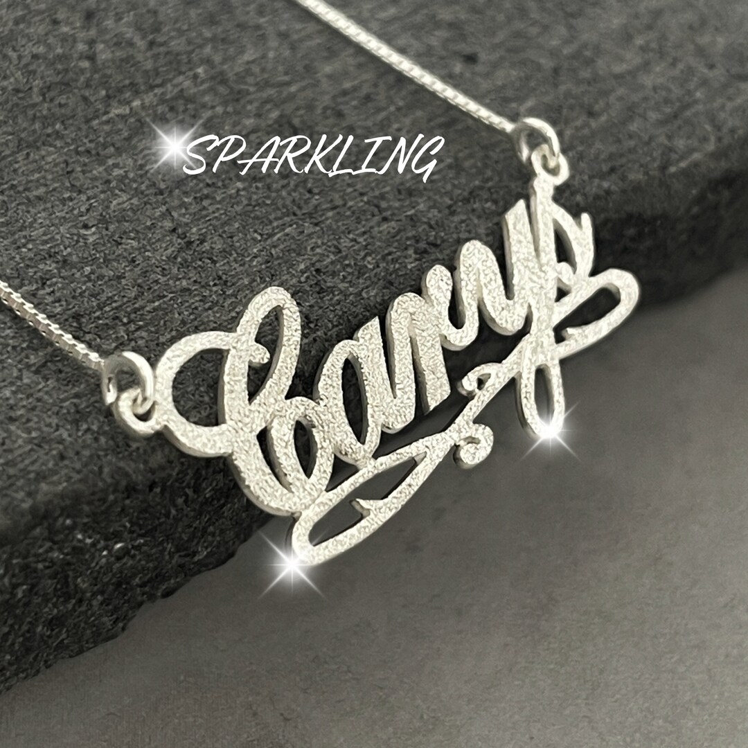 Custom Bling Name Necklace: Sterling Silver Personalized Jewelry - Etsy