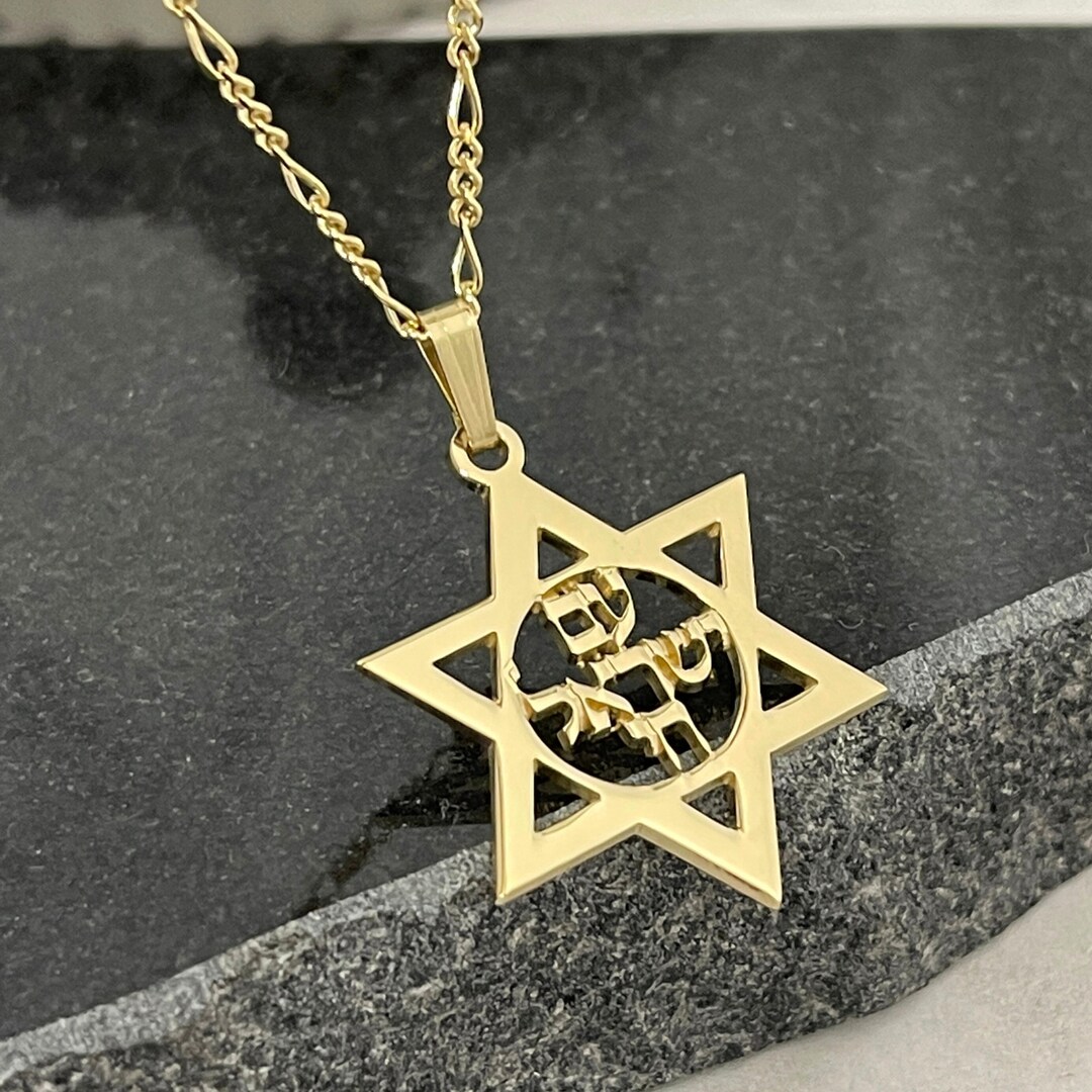Israeli Star of David Necklace Am Yisrael Chai Pendant 925 Sterling Silver Jewish Symbol Jewelry ...