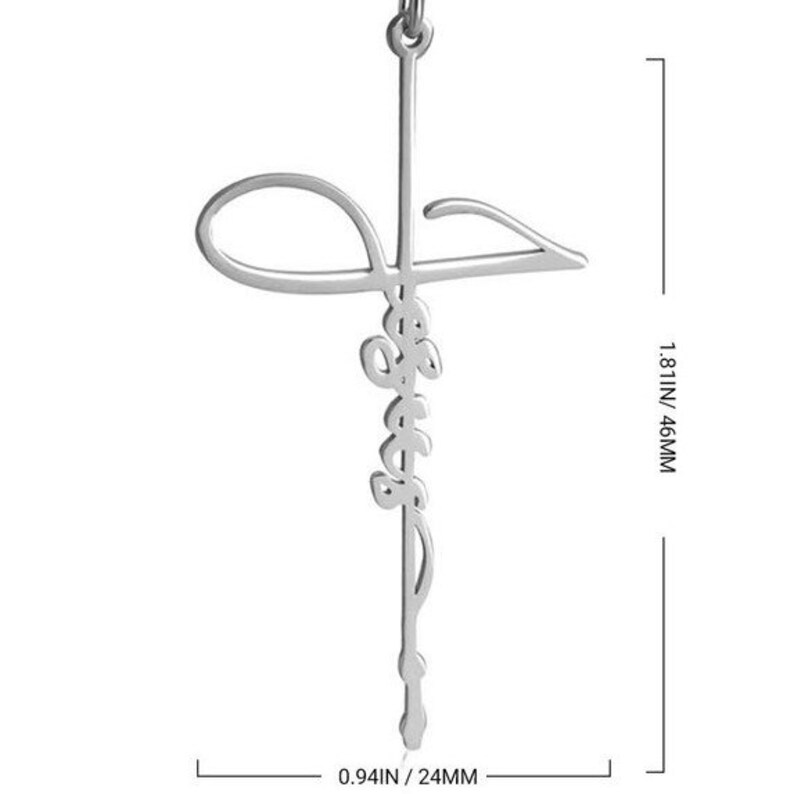 Jesus Cross Name Necklace Sterling Silver - Dainty Christian Jewelry ...