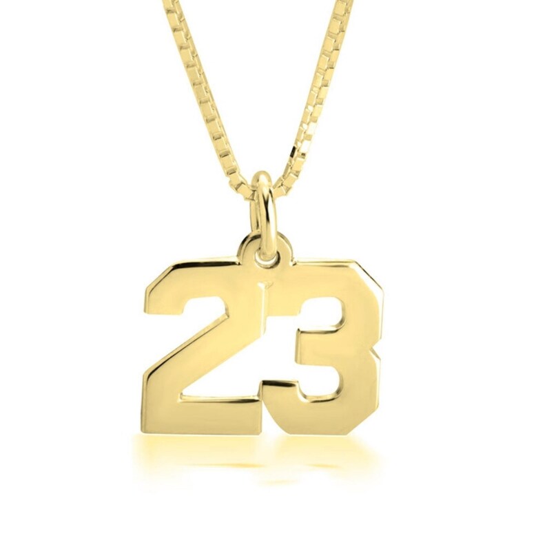 Sterling Silver Number Necklace: Personalized Sports Jewelry - Etsy