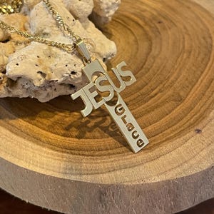 Jesus Cross Name Necklace Sterling Silver – Christian Jewelry ...