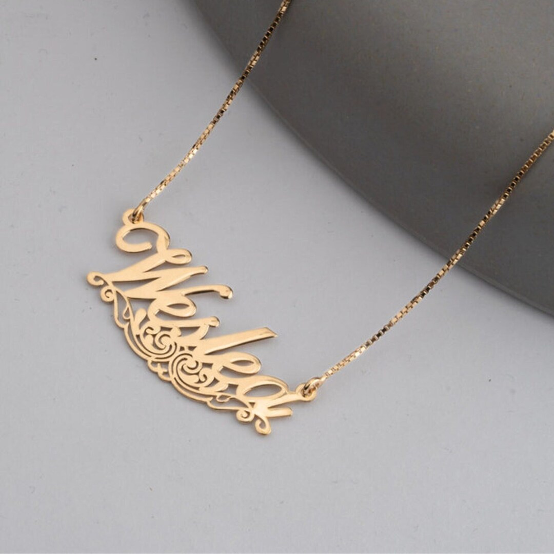 Unique Name Necklace With Decorate Underline 925 Sterling Silver, 24K ...