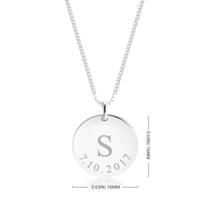 Initial Disc Mothers Necklace Sterling Silver - Personalized Engraved ...