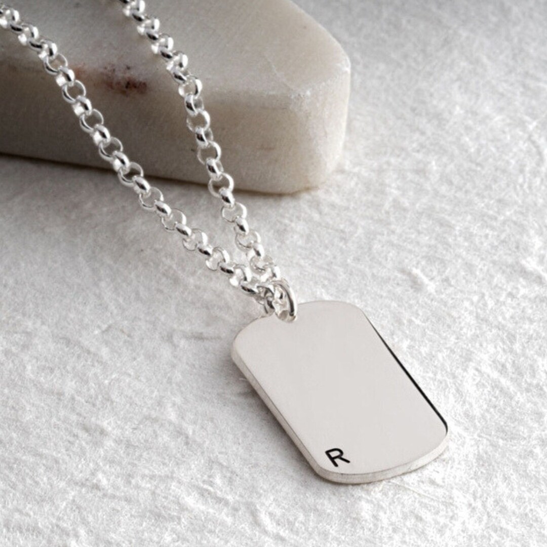 Customized Dog Tag Necklace for Men or Women Sterling Silver 925 ...
